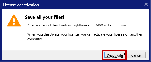 License activation – Lighthouse for MAX